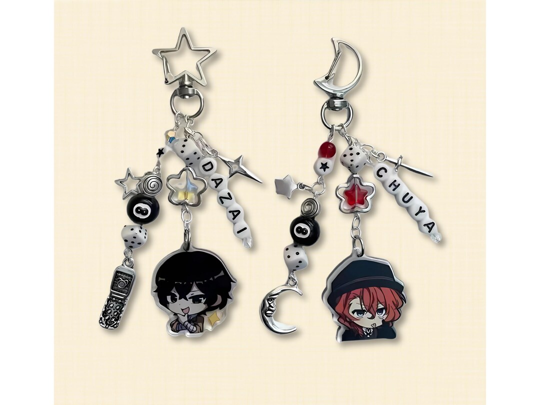 BSD Keychain, Dazai Osamu & Chuuya Keychain, Soukoku Inspiration ...