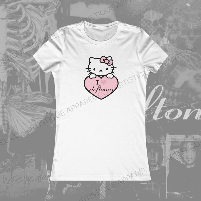 Deftones Hello Kitty Women's Baby Tee, Graphic Band Shirt, Vintage ...
