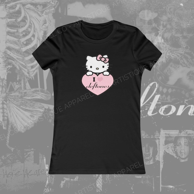 Deftones Hello Kitty Women's Baby Tee, Graphic Band Shirt, Vintage ...