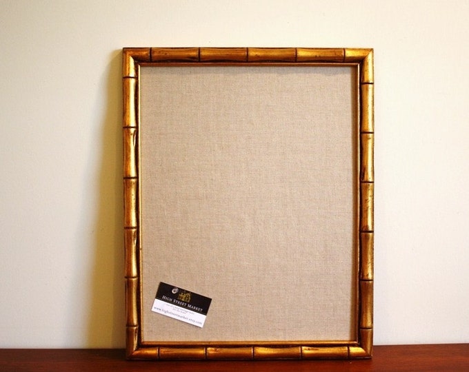 Bulletin Board With Vintage Gold Bamboo Frame - Etsy