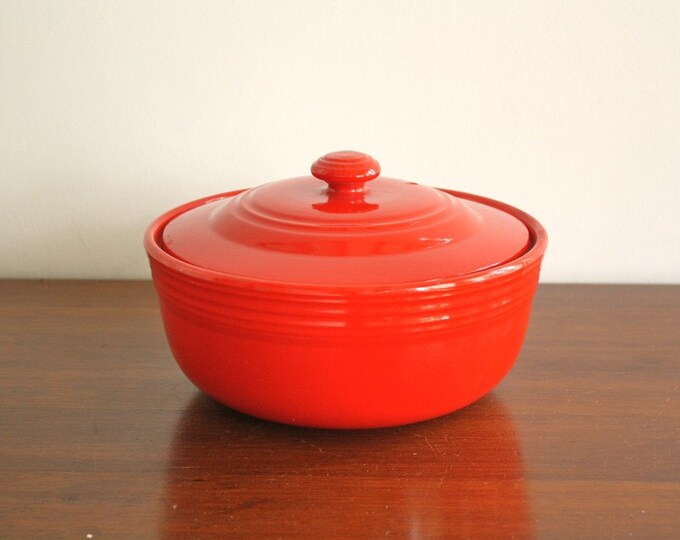 Halls Red Art Deco Casserole Dish With Lid, Made by Halls - Etsy
