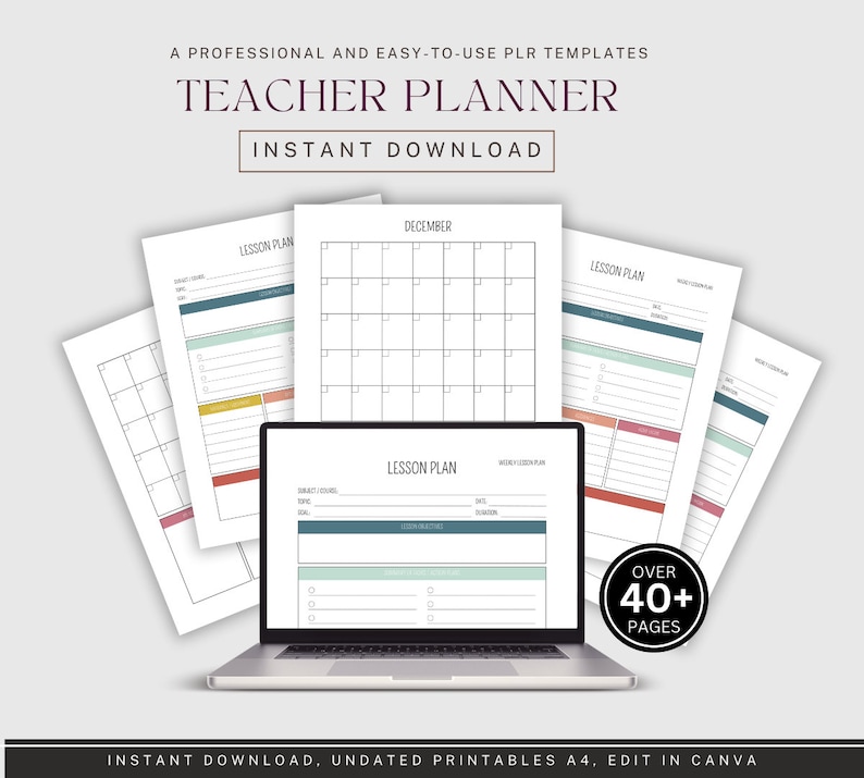 Teacher Planner, Academic Agenda, School Organizer, Lesson Plan Book ...