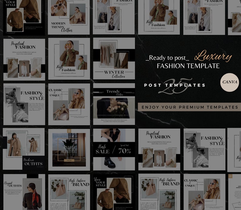 Stylish Fashion Template Bundle, Social Media Branding Templates ...