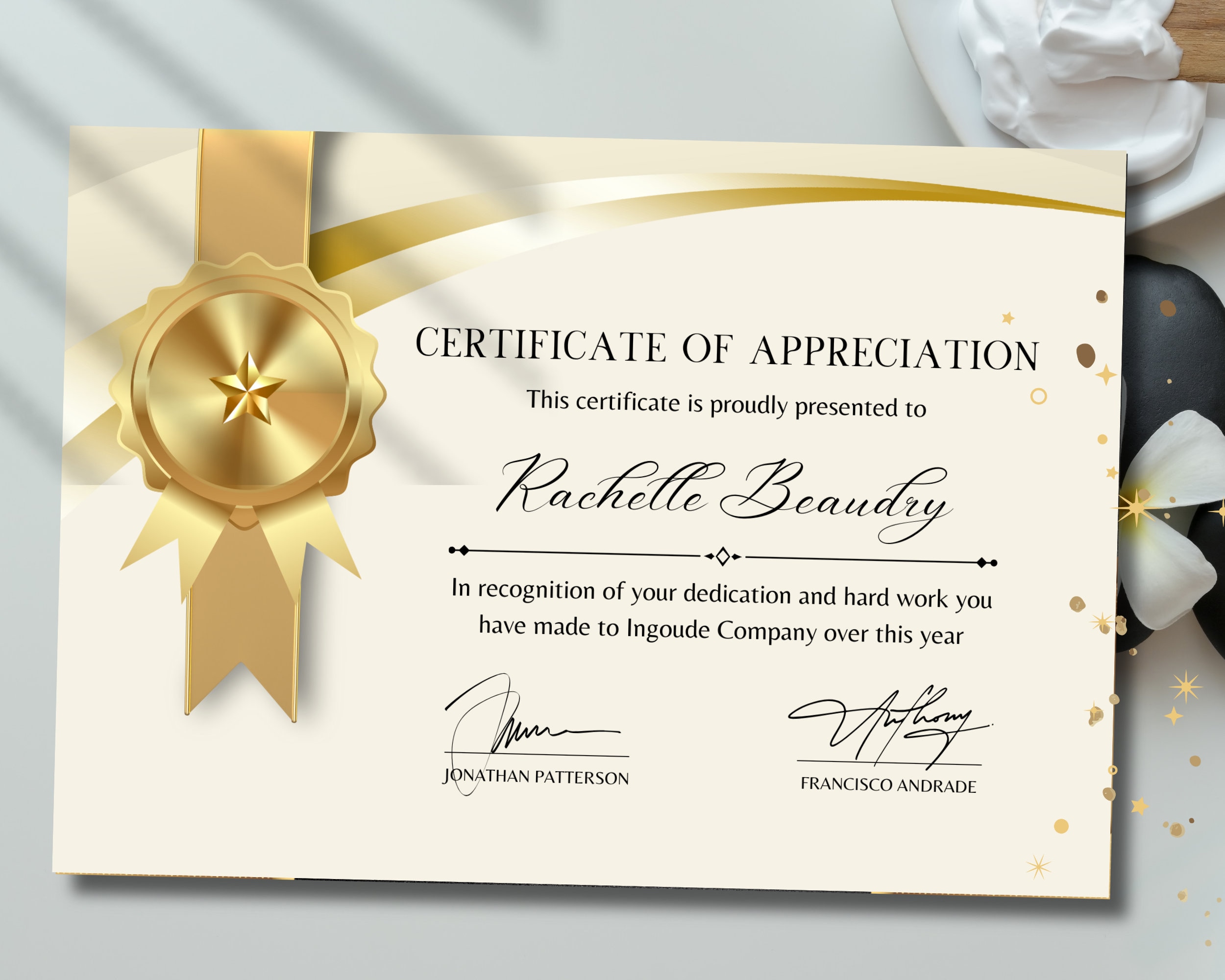 Certificate of Appreciation: Customizable Employee Recognition Award - Etsy
