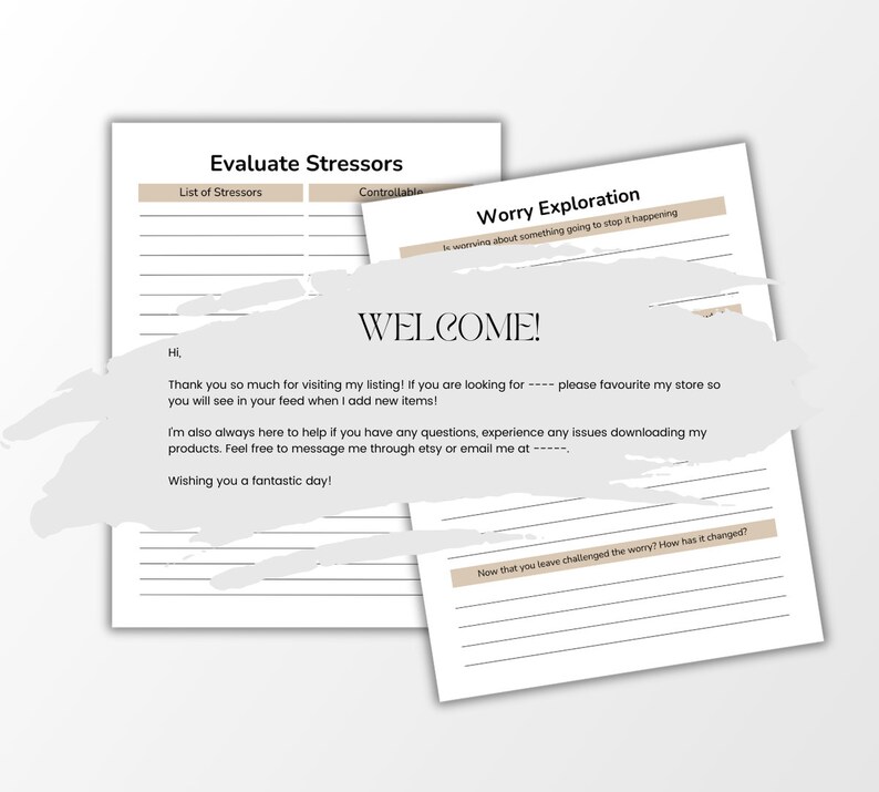 Stress Processing Journal, Mental Health Workbook, Anxiety Relief ...