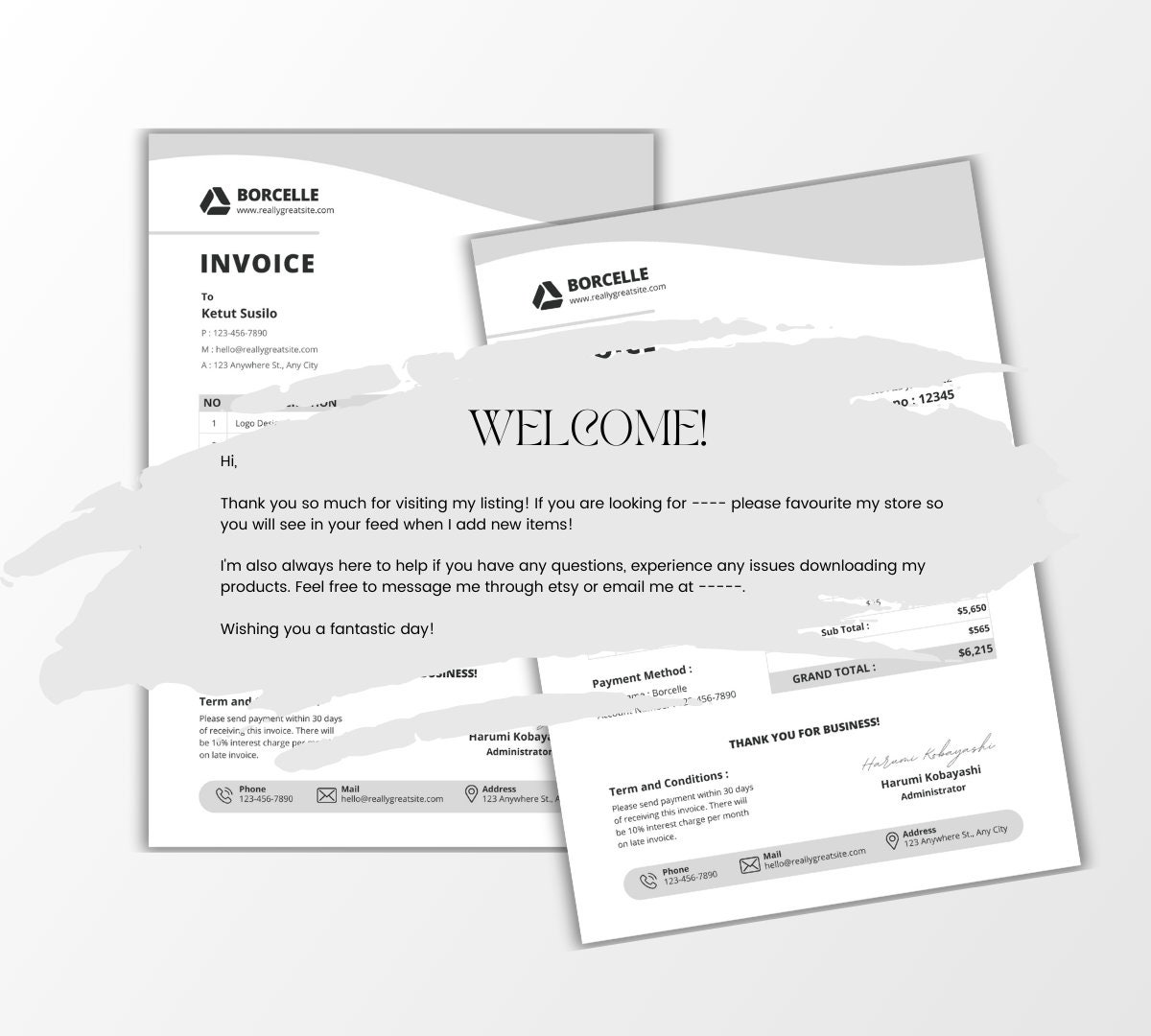 Modern Minimal Invoice Template, Clean Business Invoice Design ...