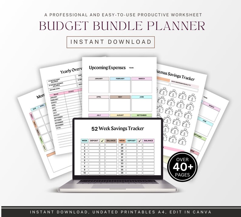 Budget Bundle Planner With Expense Tracker, Financial Organizer, Money ...