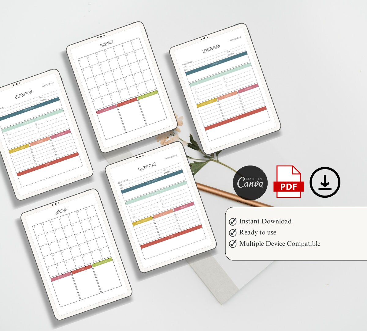 Teacher Planner, Academic Agenda, School Organizer, Lesson Plan Book ...