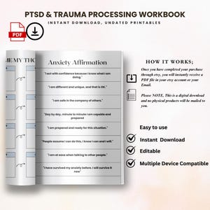PTSD & Trauma Processing Workbook, Mental Health Journal, Workbook for ...