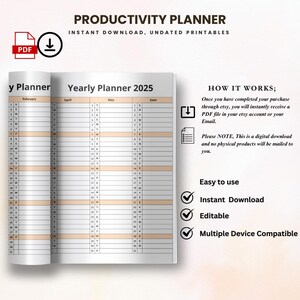 2025 Productivity Planner: Undated Daily Organizer - Etsy