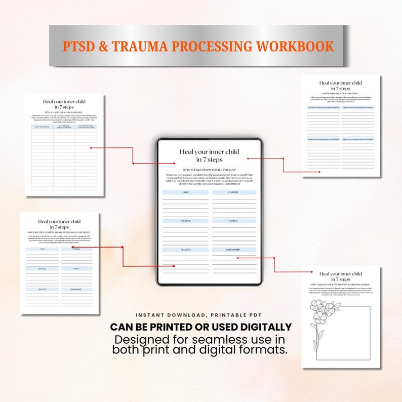 PTSD & Trauma Processing Workbook, Mental Health Journal, Workbook for ...