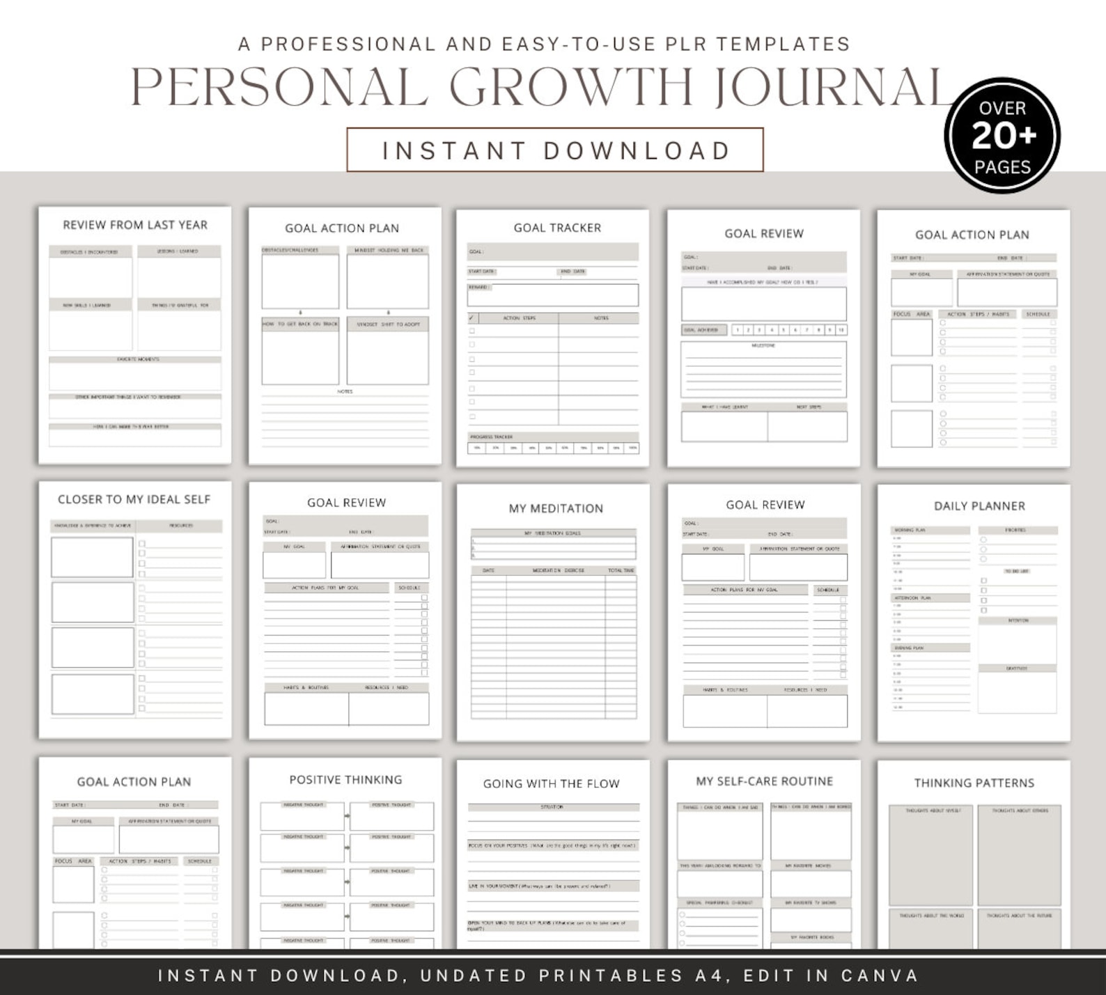 Personal Growth Journal, Guided Self-reflection Notebook, Mindfulness ...