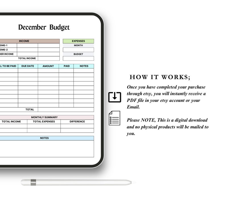 Budget Bundle Planner With Expense Tracker, Financial Organizer, Money ...