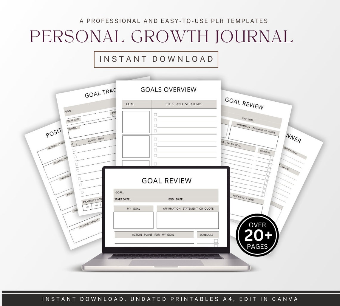 Personal Growth Journal, Guided Self-reflection Notebook, Mindfulness ...