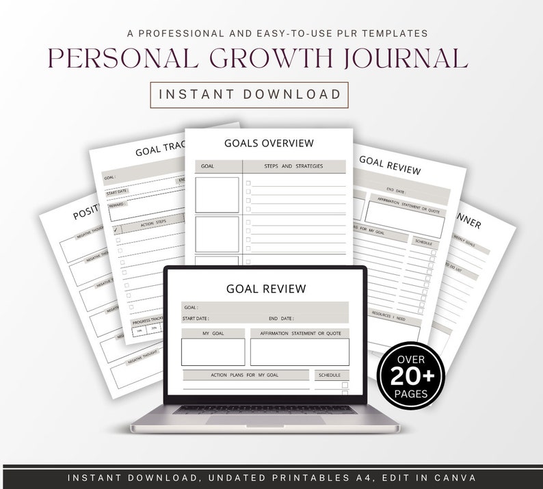 Personal Growth Journal, Guided Self-reflection Notebook, Mindfulness ...