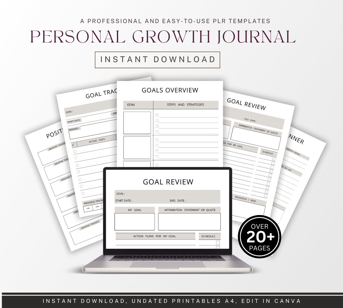 Personal Growth Journal, Guided Self-reflection Notebook, Mindfulness ...