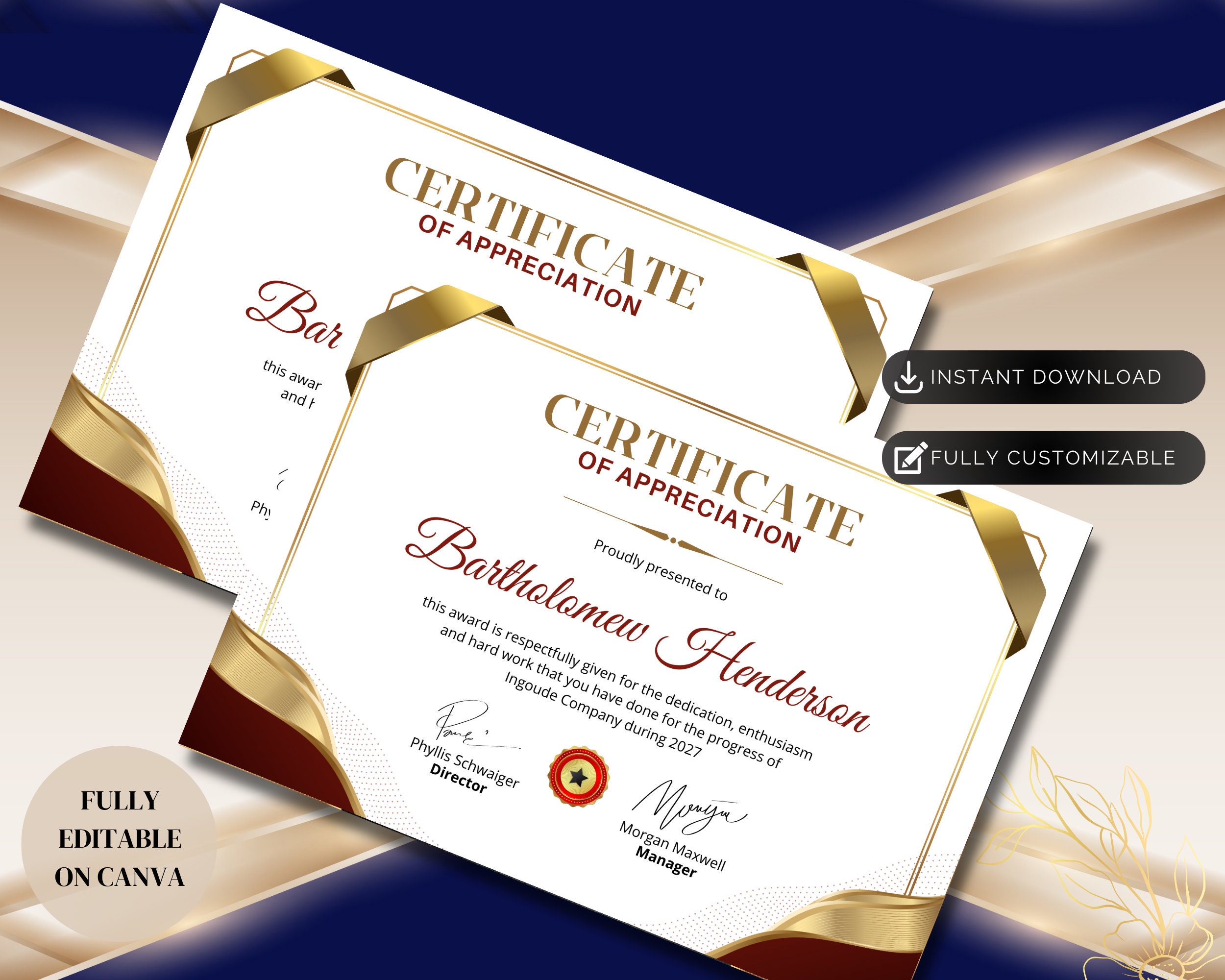 Personalized Certificate of Appreciation, Custom Recognition for ...
