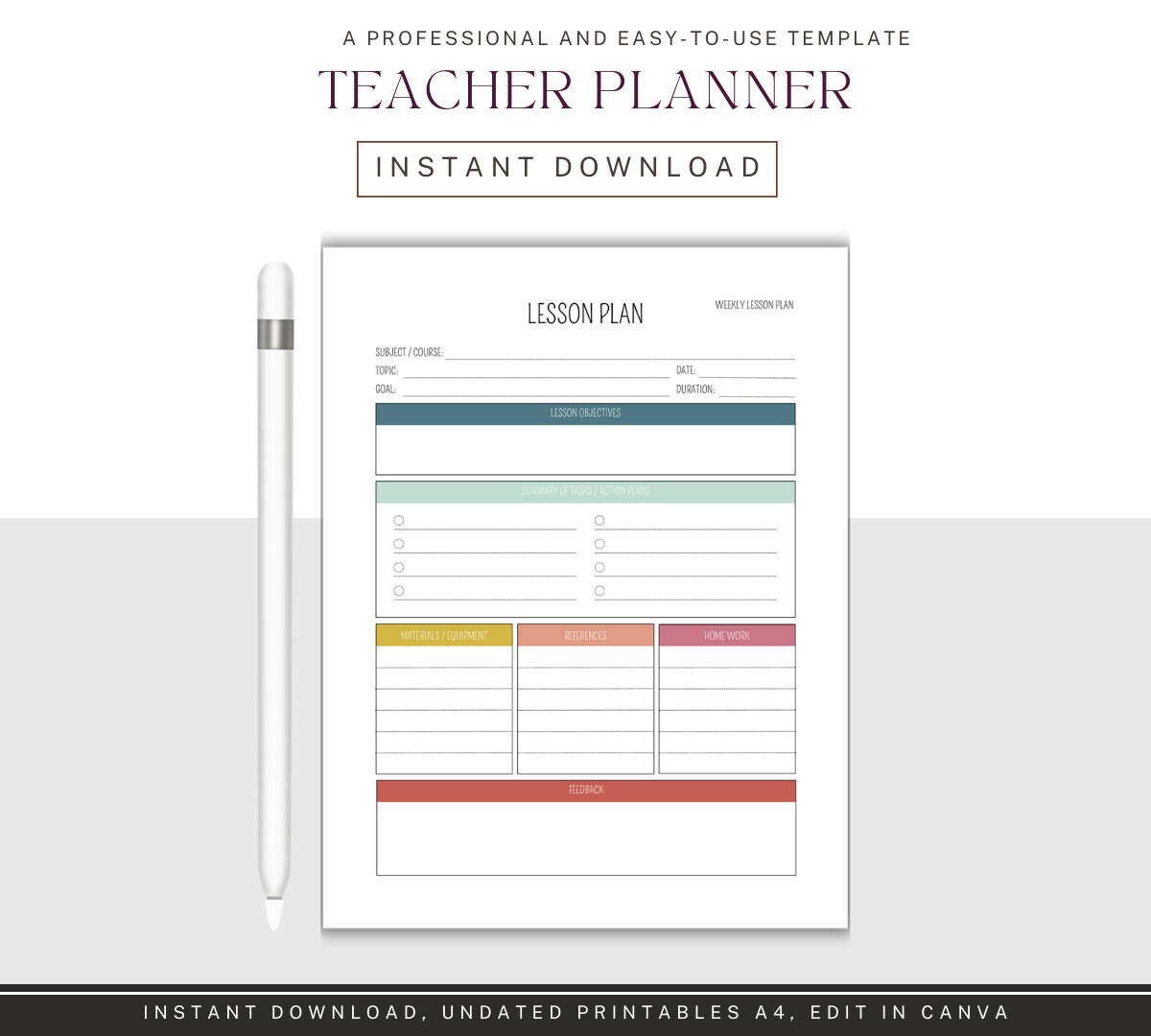 Teacher Planner, Academic Agenda, School Organizer, Lesson Plan Book ...