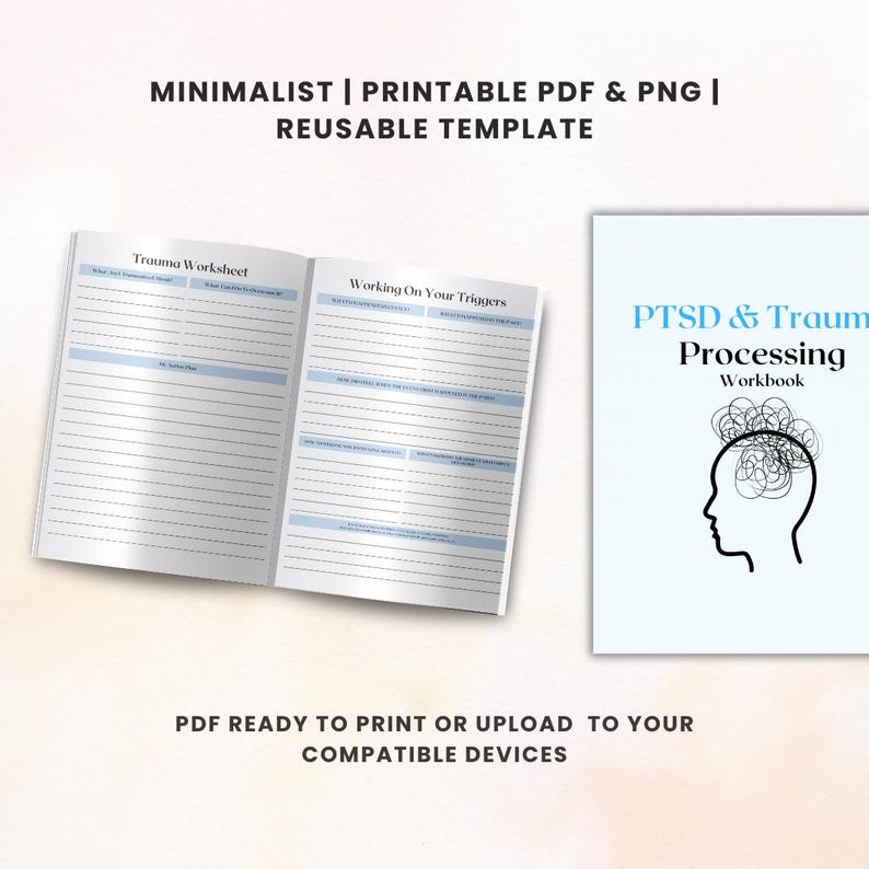 PTSD & Trauma Processing Workbook, Mental Health Journal, Workbook for ...