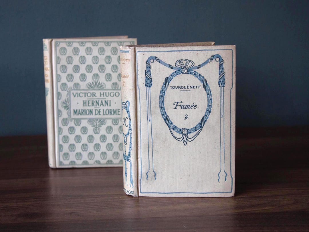 Vintage French Language Book Set – Victor Hugo, Tourgueneff - Etsy
