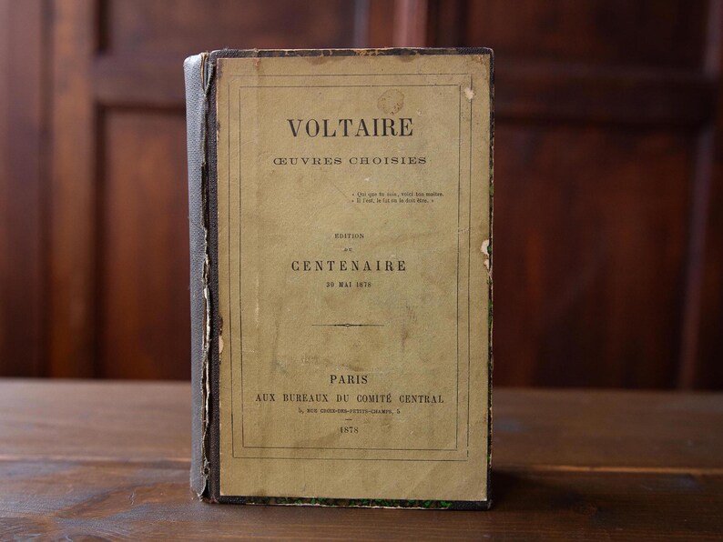 1878 Rare Antique French Book VOLTAIRE OEUVRES CHOISIES. Paris, Aux ...