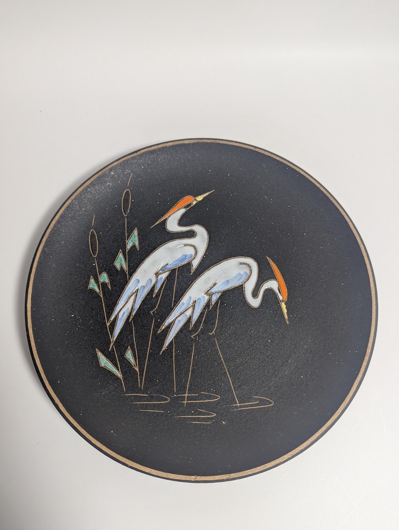Vintage Ruscha Ceramic Wall Plate Crane, Mid-century Modern West German ...