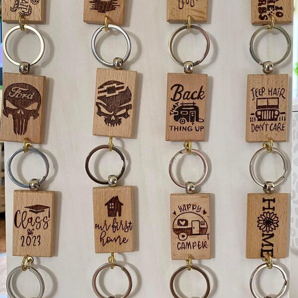 Wood Burned Keychain - Etsy