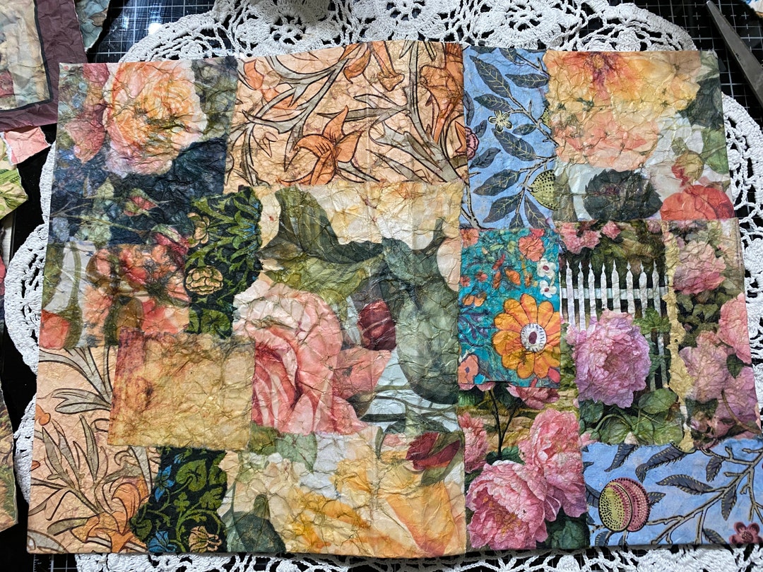 Momigami Collage Junk Journal Book Cover FLORAL ROSES 6x9 3/4 Spine - Etsy