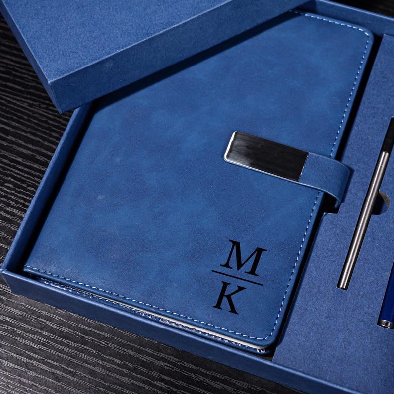 Custom Engraved Notebook With Pen, Leather Notebook Set, End of Year ...