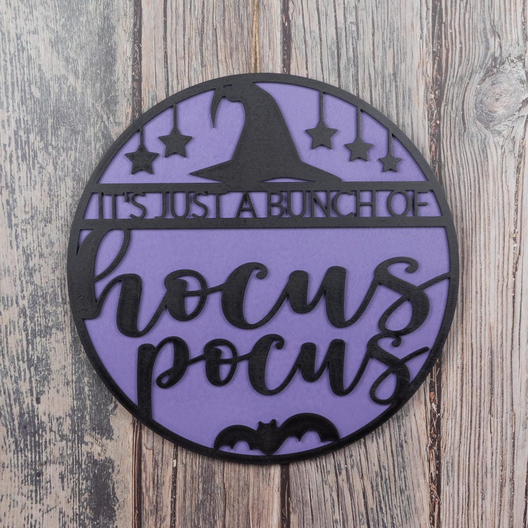 Hocus Pocus Halloween Wall Decor - Enchanting Witch and Bats Circle ...