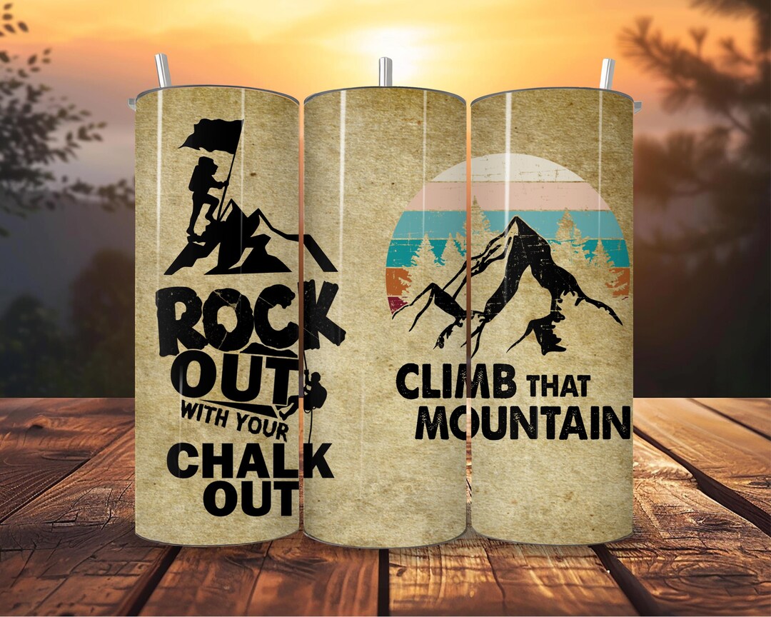 Rock Climbing 20oz Skinny Tumbler - Adventure Travel Mug, Climber Gift ...