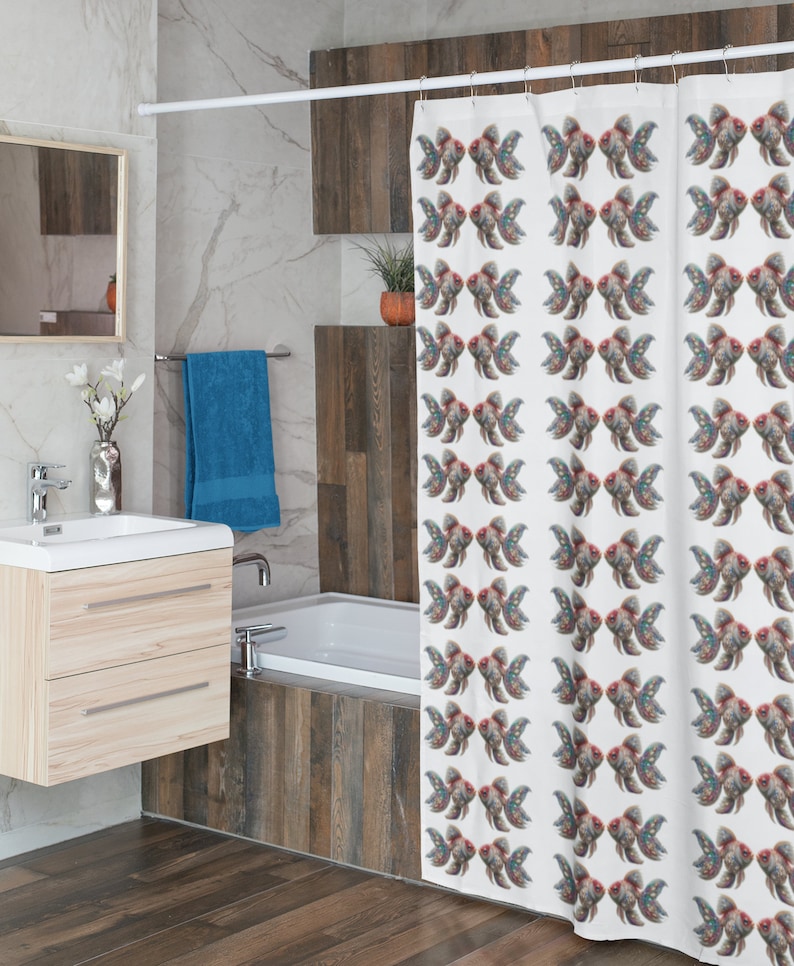 Shower Curtain Goldfish Unique Shower Curtain Bathroom Decor Shower ...