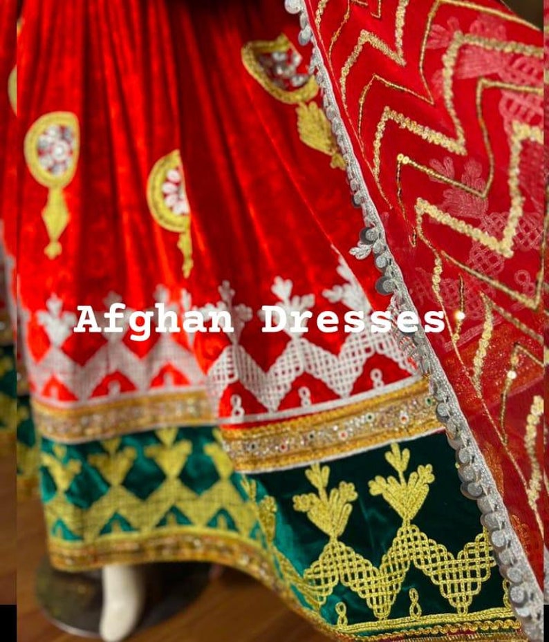 Long Afghan Kochi Red and Green Nikkah Couple Dress - Etsy