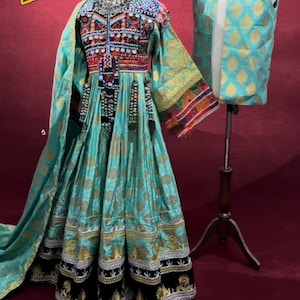 Afghan Long Banaras Nikkah and Wedding Couple Set With Wasket for ...