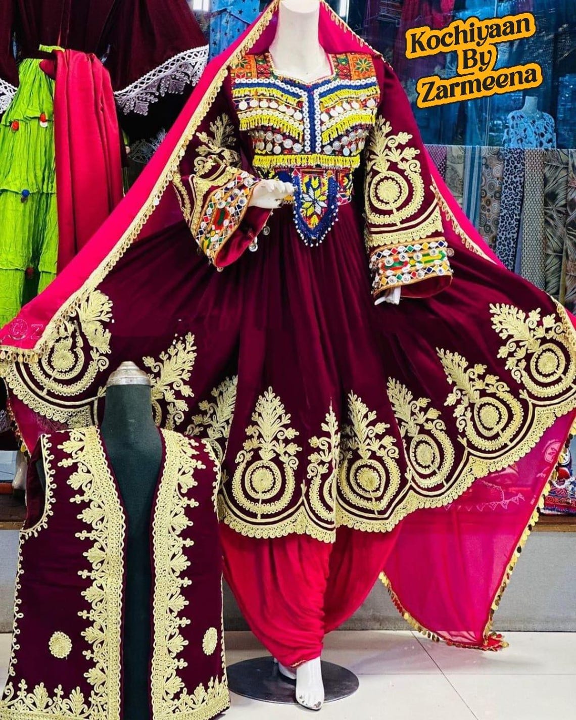Afghan Short Attan Kochi Couple Dress and Wasket for Weeding - Etsy