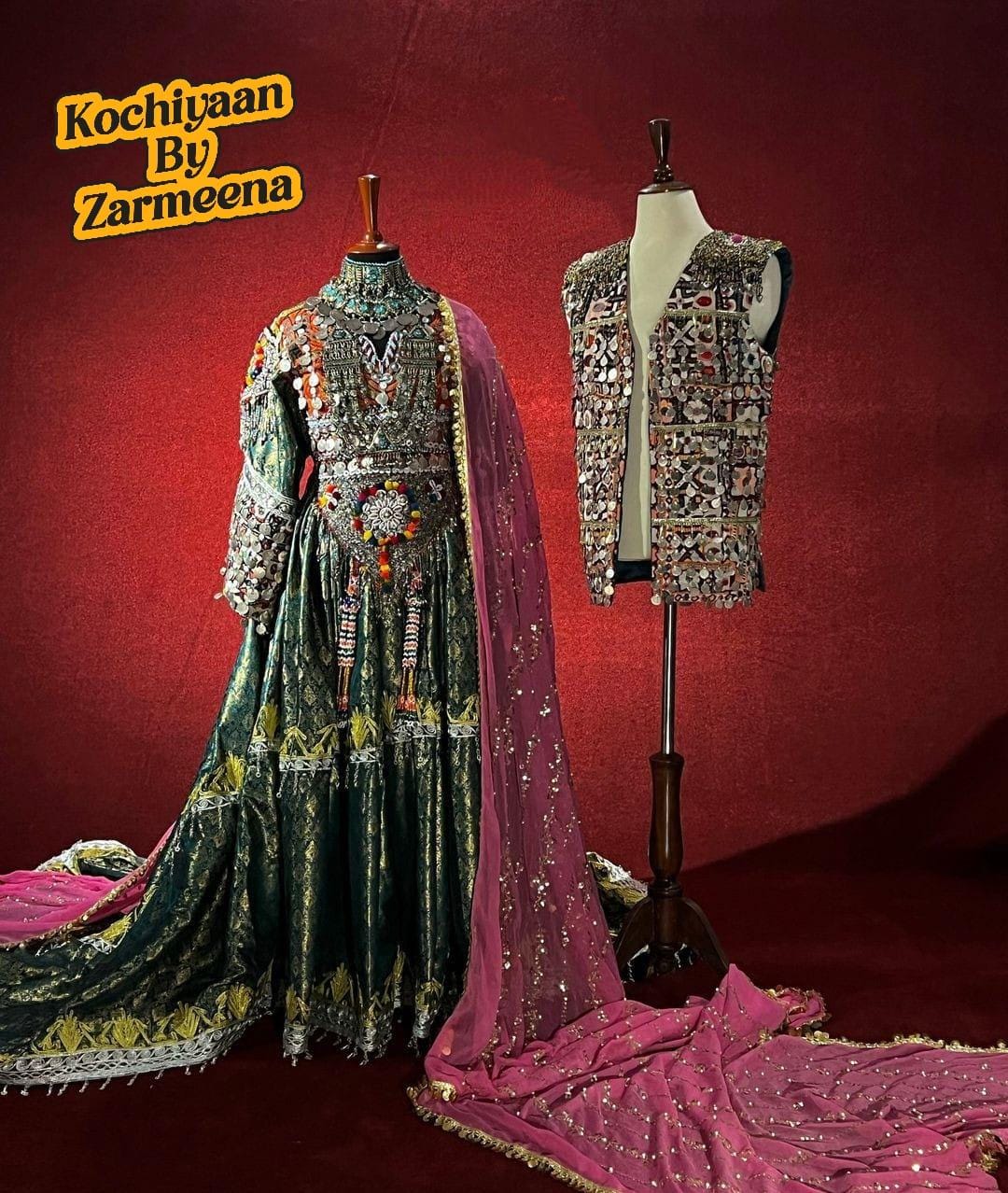 Afghan Modren Vintage Couple Bridal Dress and Wasket Indian and Arabic ...