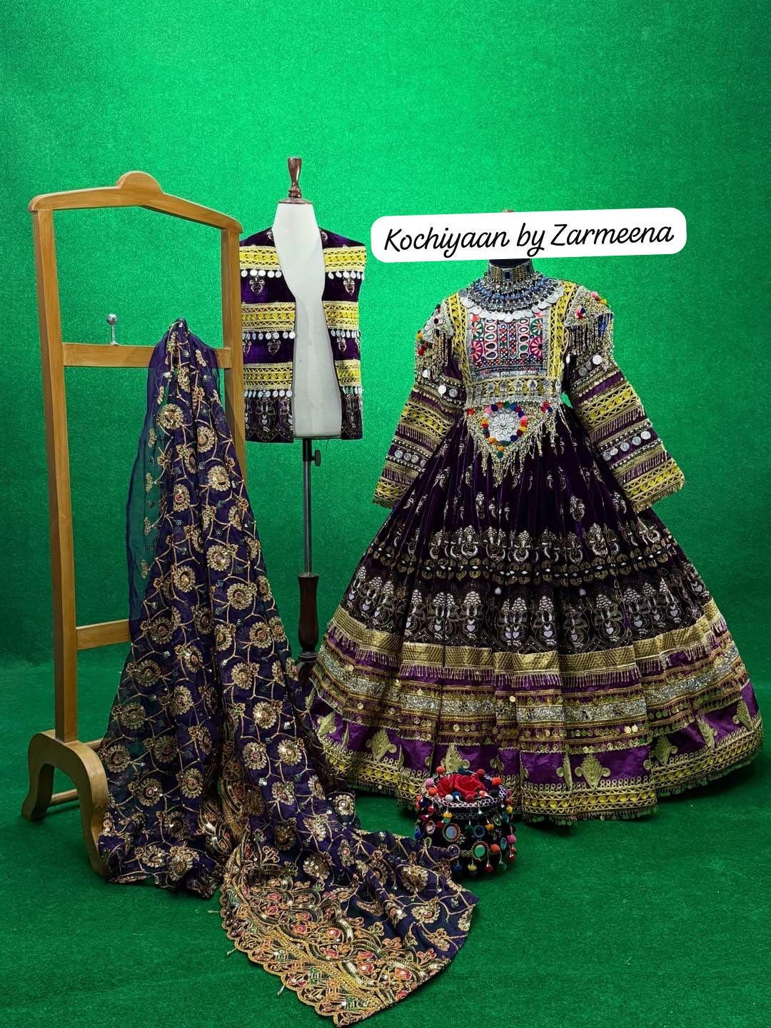 Long Afghan Bridal Dress.kochi Wedding Set.afghani Nikkah Dress With ...