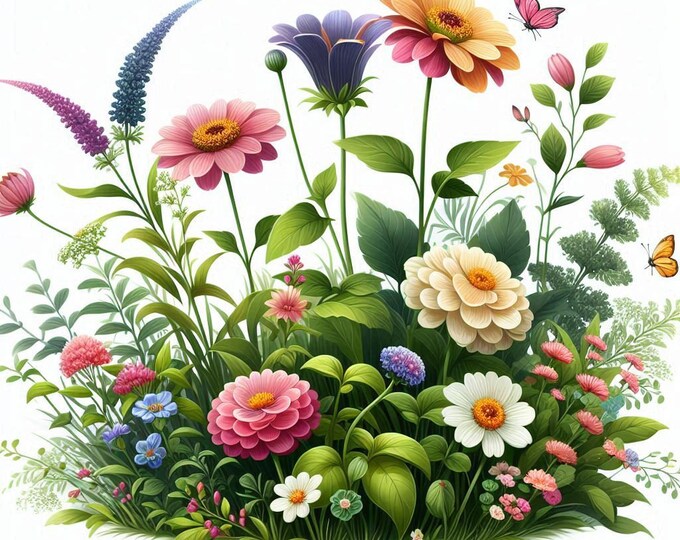 Flower Clipart, Flower Png, Floral Image, Garden Clipart, Instant ...