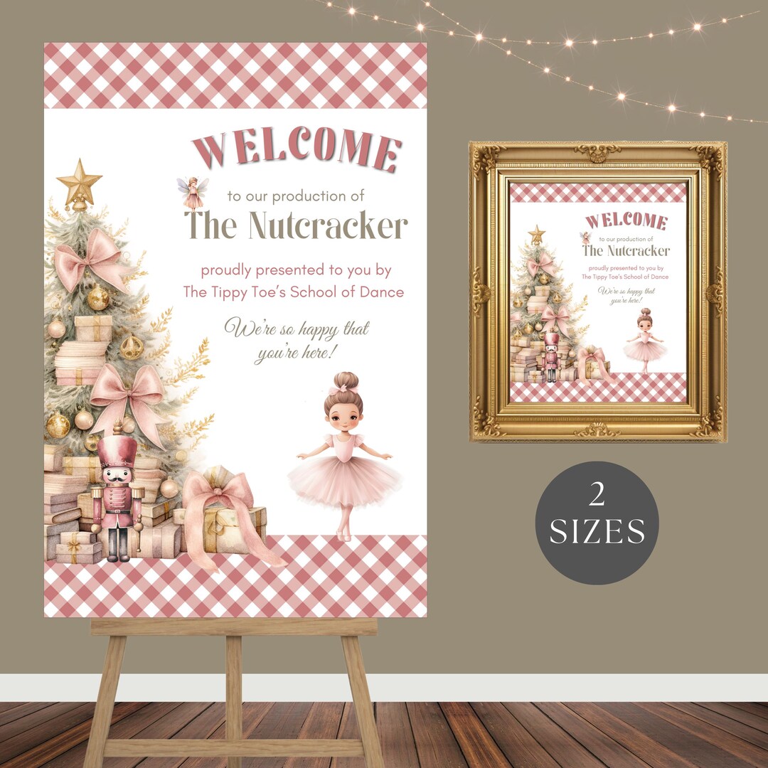 Nutcracker Ballet Recital Welcome Sign, Editable Template, Christmas ...