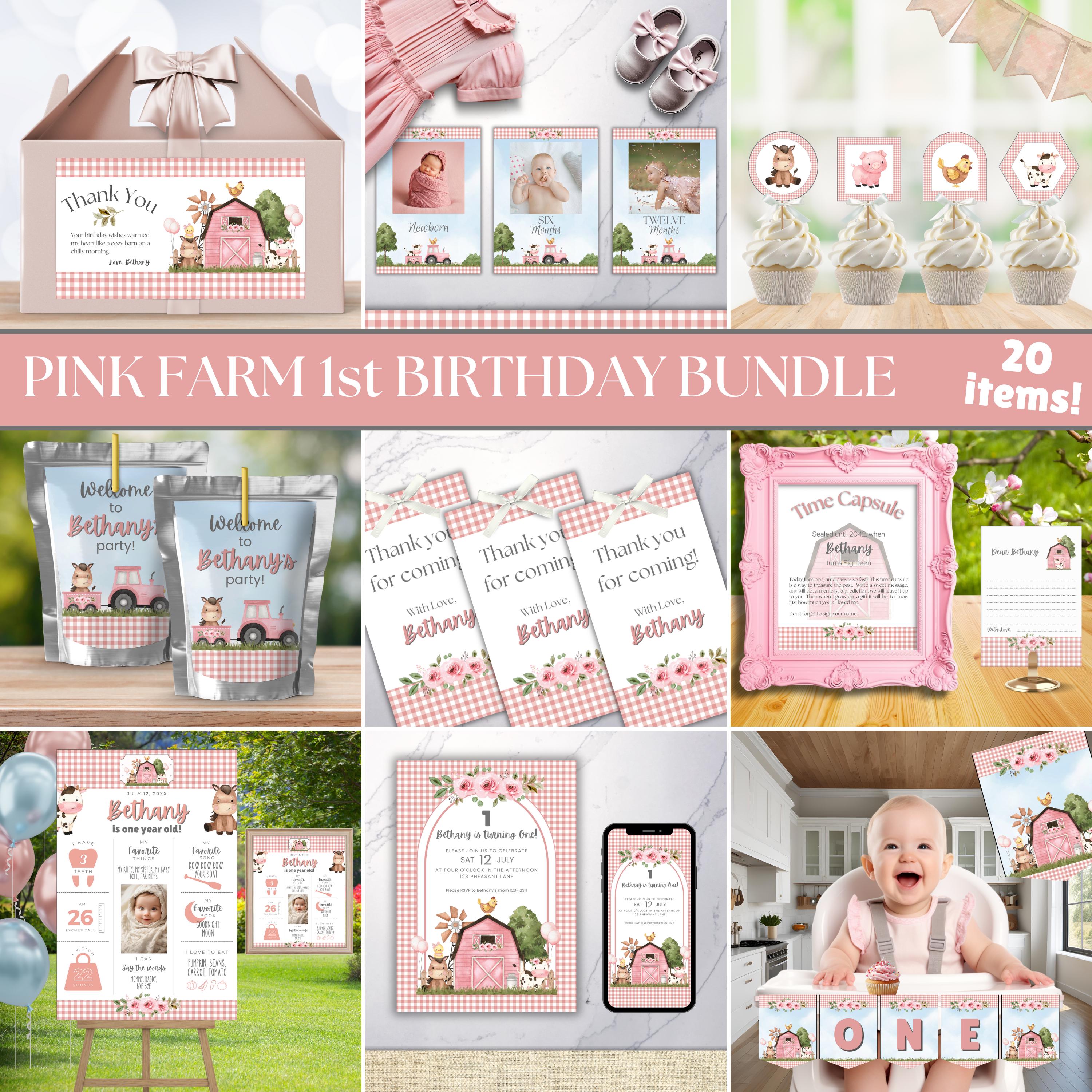 Pink Farm Birthday Games Printable Bundle, Barnyard Party Games ...