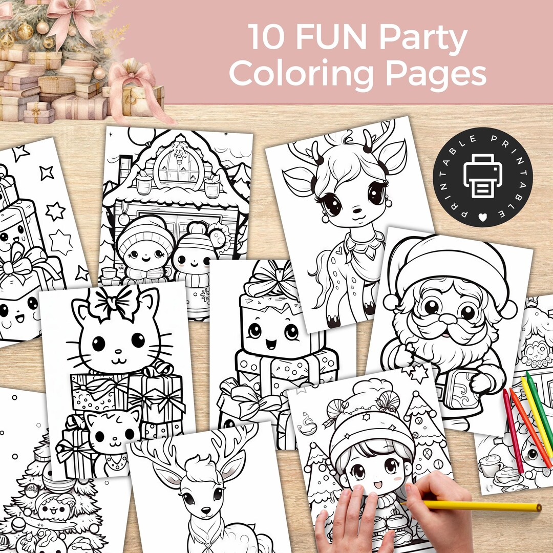 Nutcracker Ballet Coloring Pages, Printable Bundle, Santa, Reindeer ...
