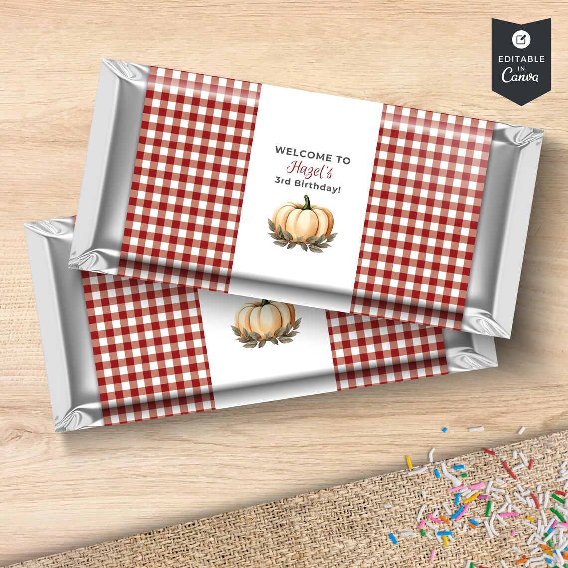 Fall Florals Chocolate Bar Wrapper Template, Candy Bar Wrapper ...