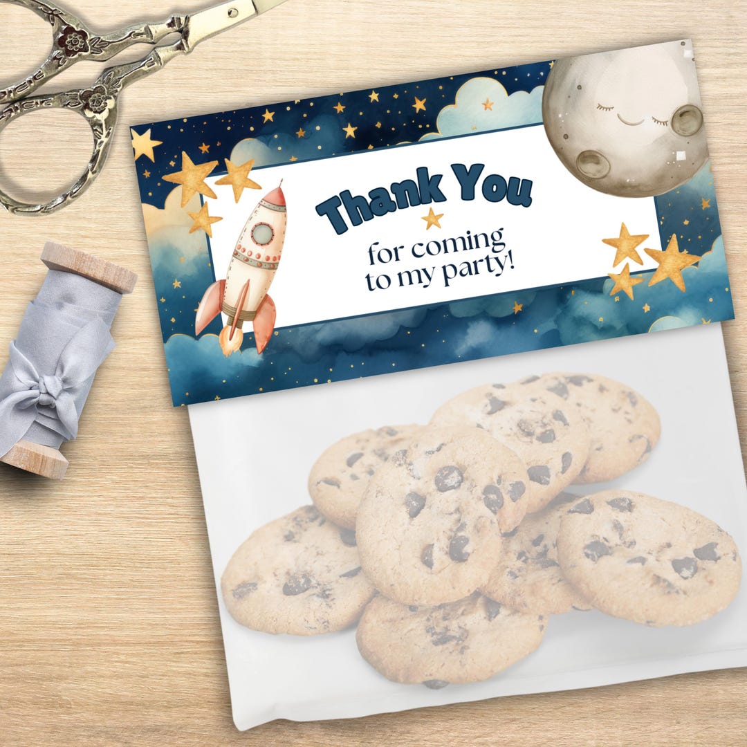 Outer Space Treat Bag Toppers, Candy Bag Favors, Astronaut Party, Stars ...