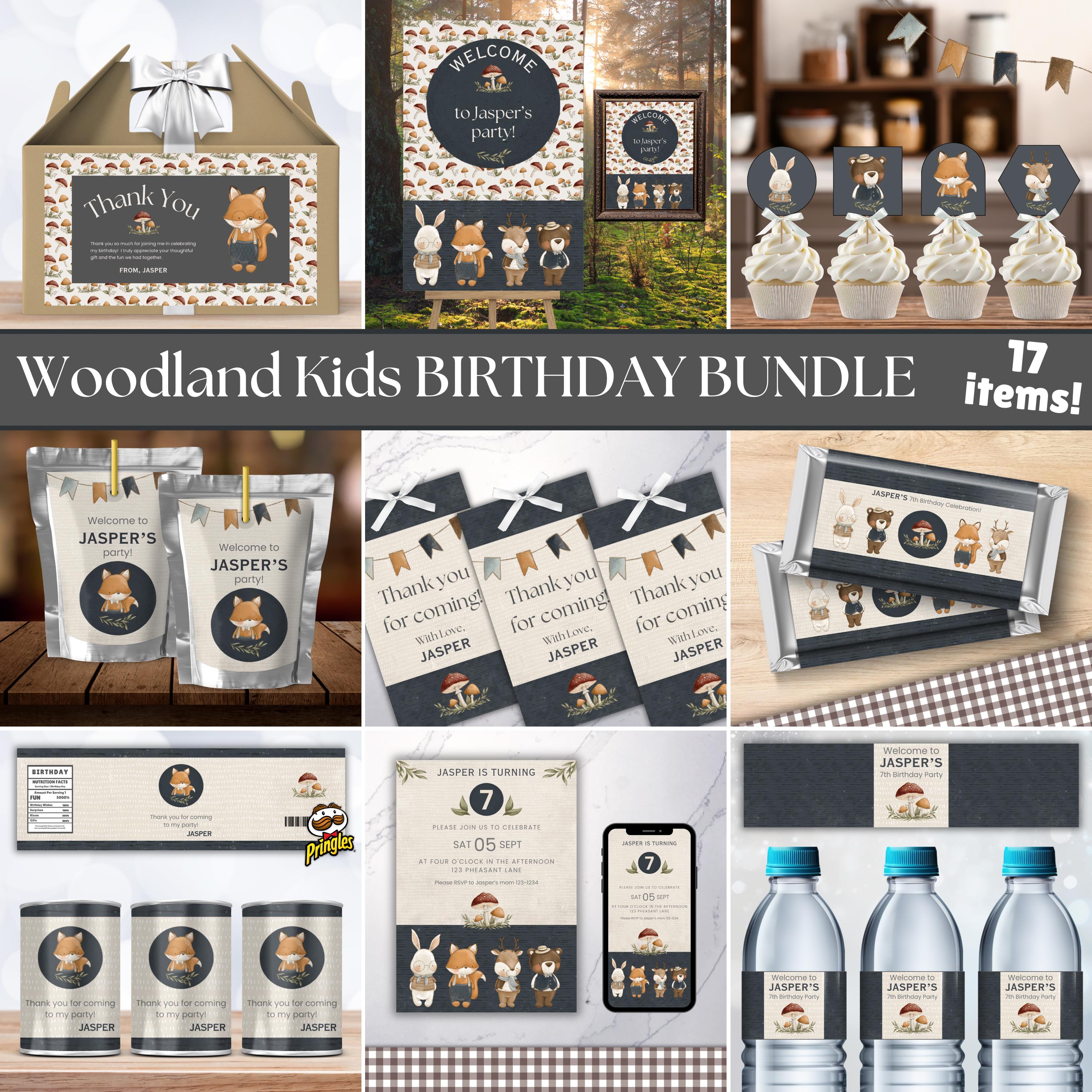 Woodland Animals Birthday Games Printable Bundle, Forest Creatures ...