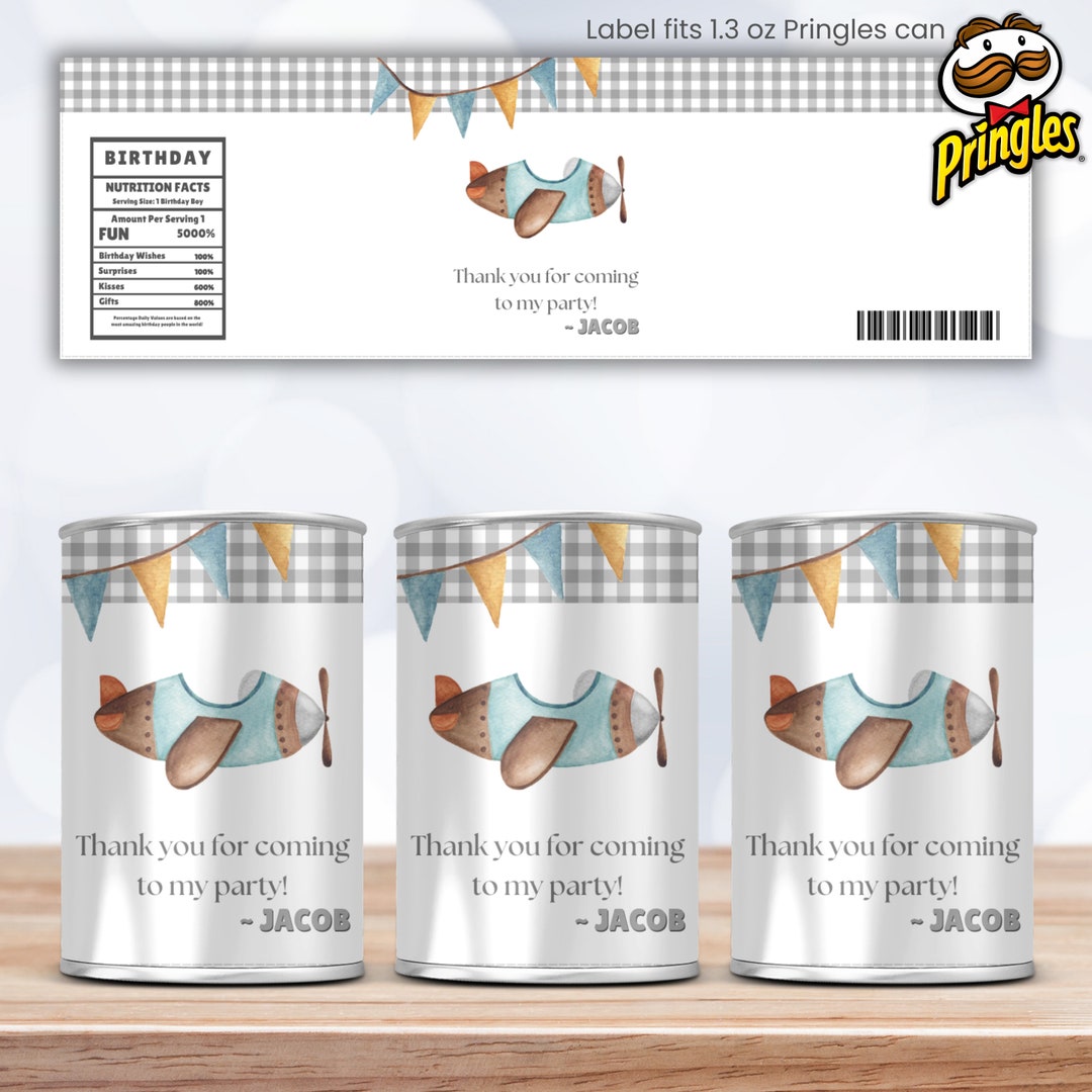 Aviator Pringles Can Label Template, Boy Party Favors, Chips Label ...