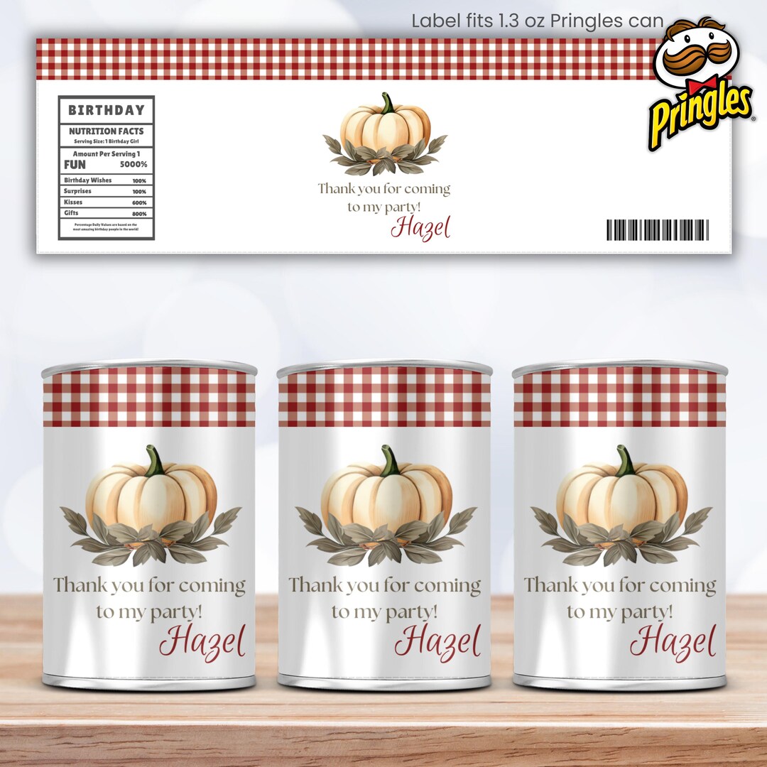 Fall Florals Pringles Can Label Template, Girl Party Favors, Chips ...