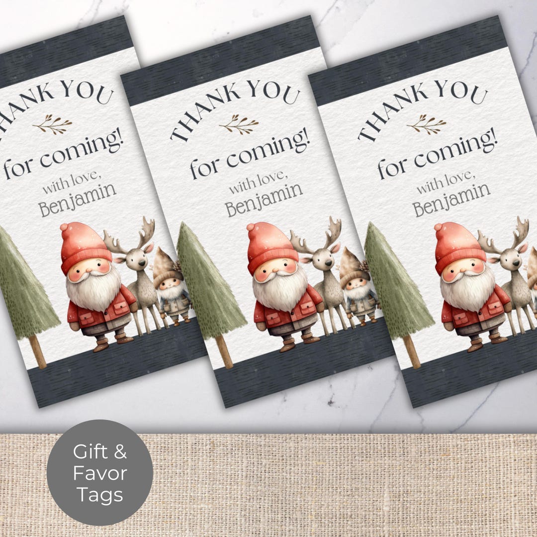 North Pole Birthday Party Favor Tags, Thank You Tags, Gift Tags ...