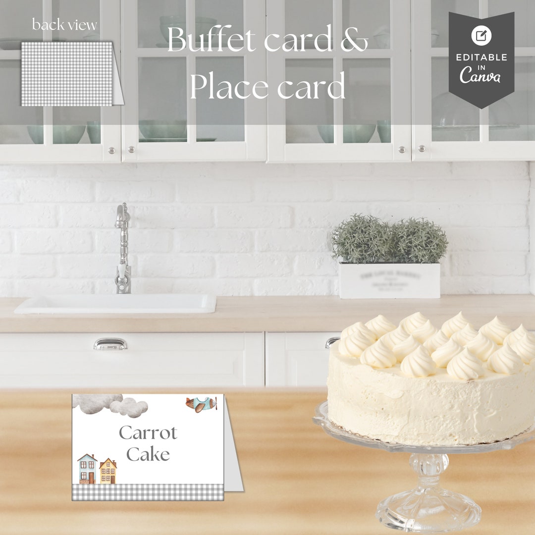 Aviator Birthday Tent Cards, Editable Buffet Cards, Printable Place ...