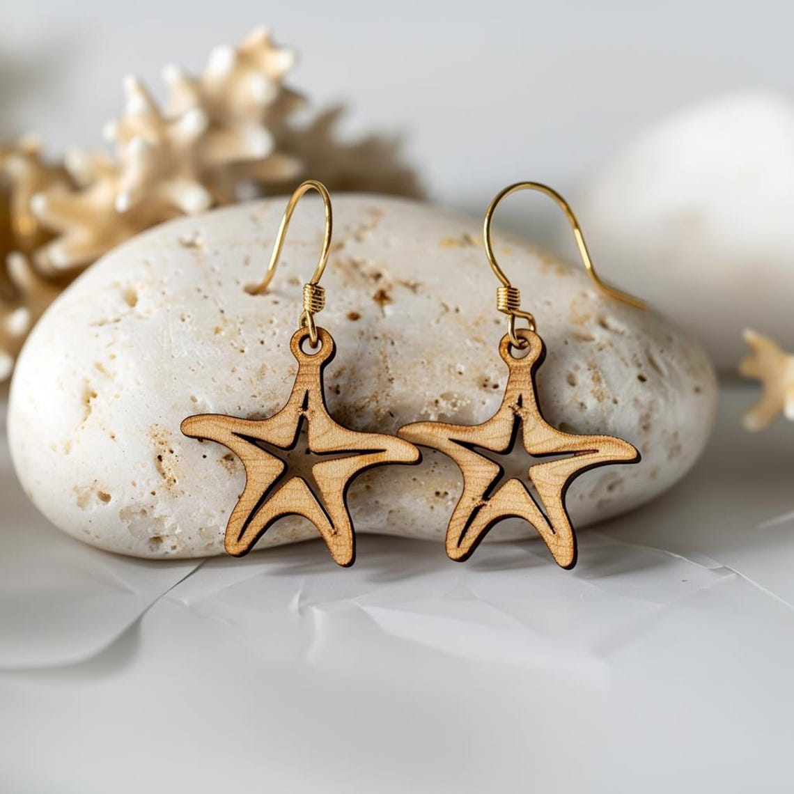 Sea Star Earrings Wood Laser Cut Svg File, Digital Download ...