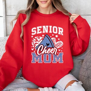 Senior Cheer Mom Blue Hoodie and Sweatshirt,faux Glitter Cheerleader ...
